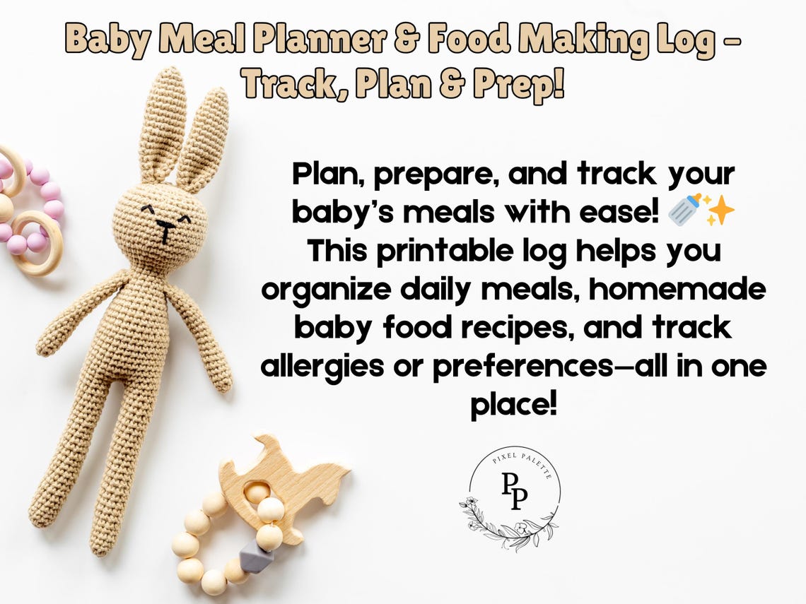 Printable Baby Meal Plan | Baby Food Log | Baby Food Planner | Digital ...