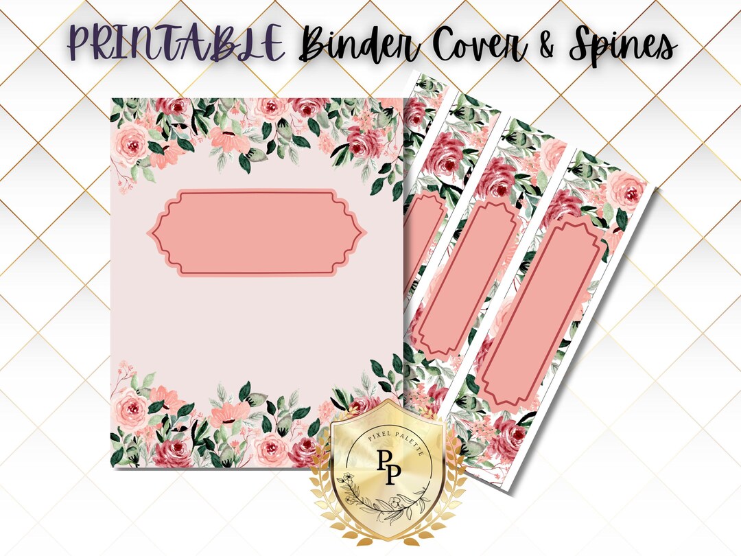 Floral Printable Binder Cover & Spines — PDF for Planner, School and ...