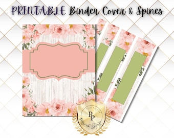 Printable Floral Binder Cover and Spines: Customizable DIY Organization ...