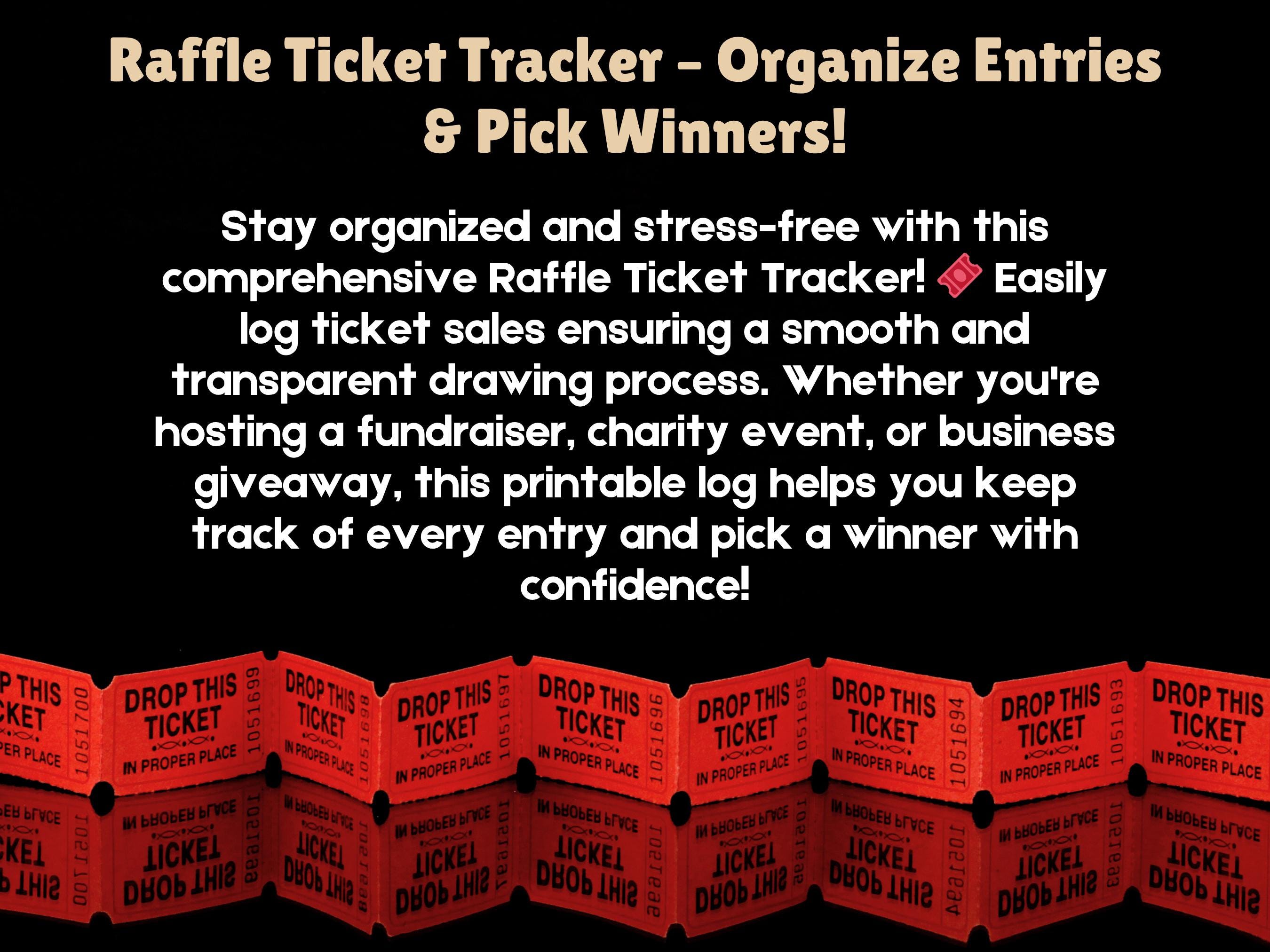 Printable Raffle Tracker: Entry Log, Winner & Prize Sheet (PDF Download ...