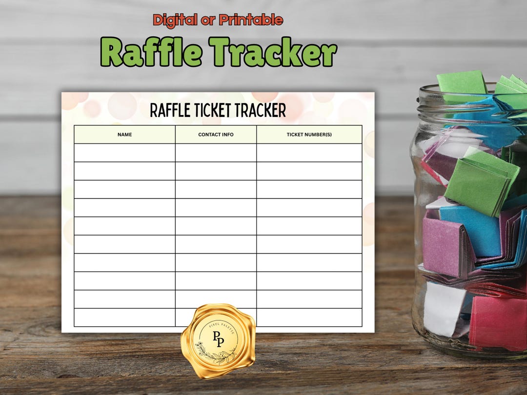 Printable Raffle Tracker: Entry Log, Winner & Prize Sheet (PDF Download ...