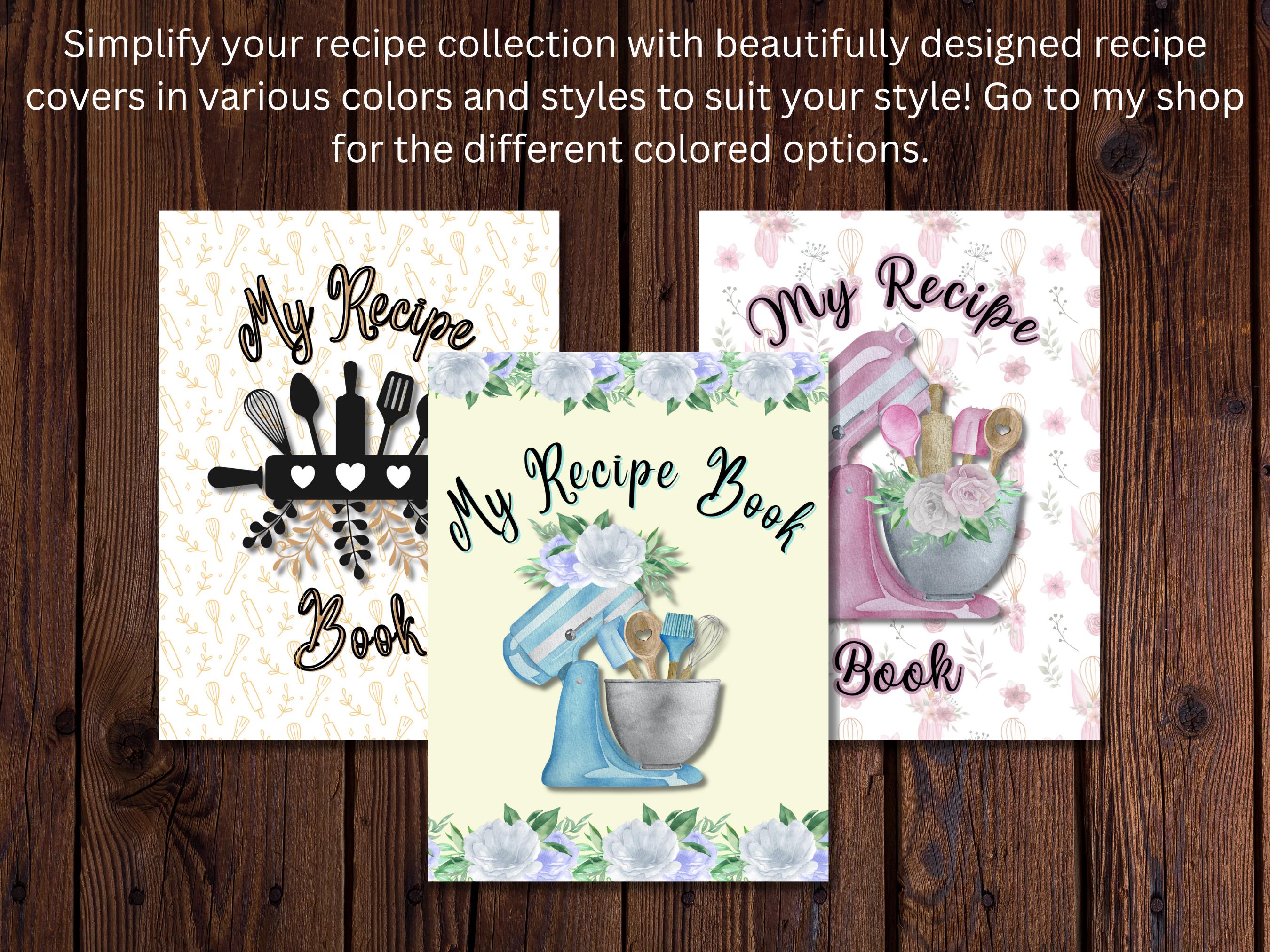Elegant Recipe Book Cover Template Instant Digital Download - Etsy