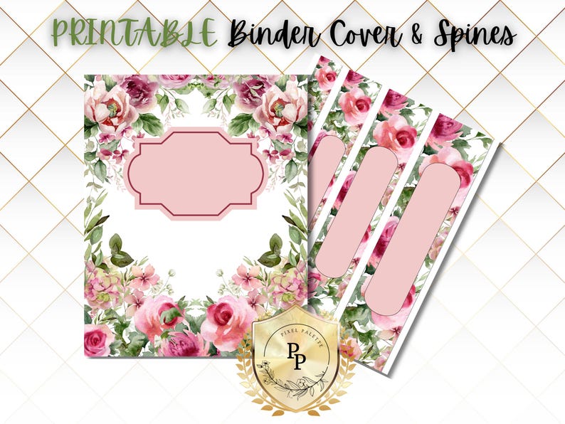 Floral Printable Binder Cover & Spines — PDF for Planner, School and ...