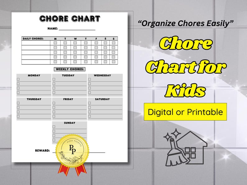 Printable Weekly Chore Chart for Kids | Responsibility Tracker ...