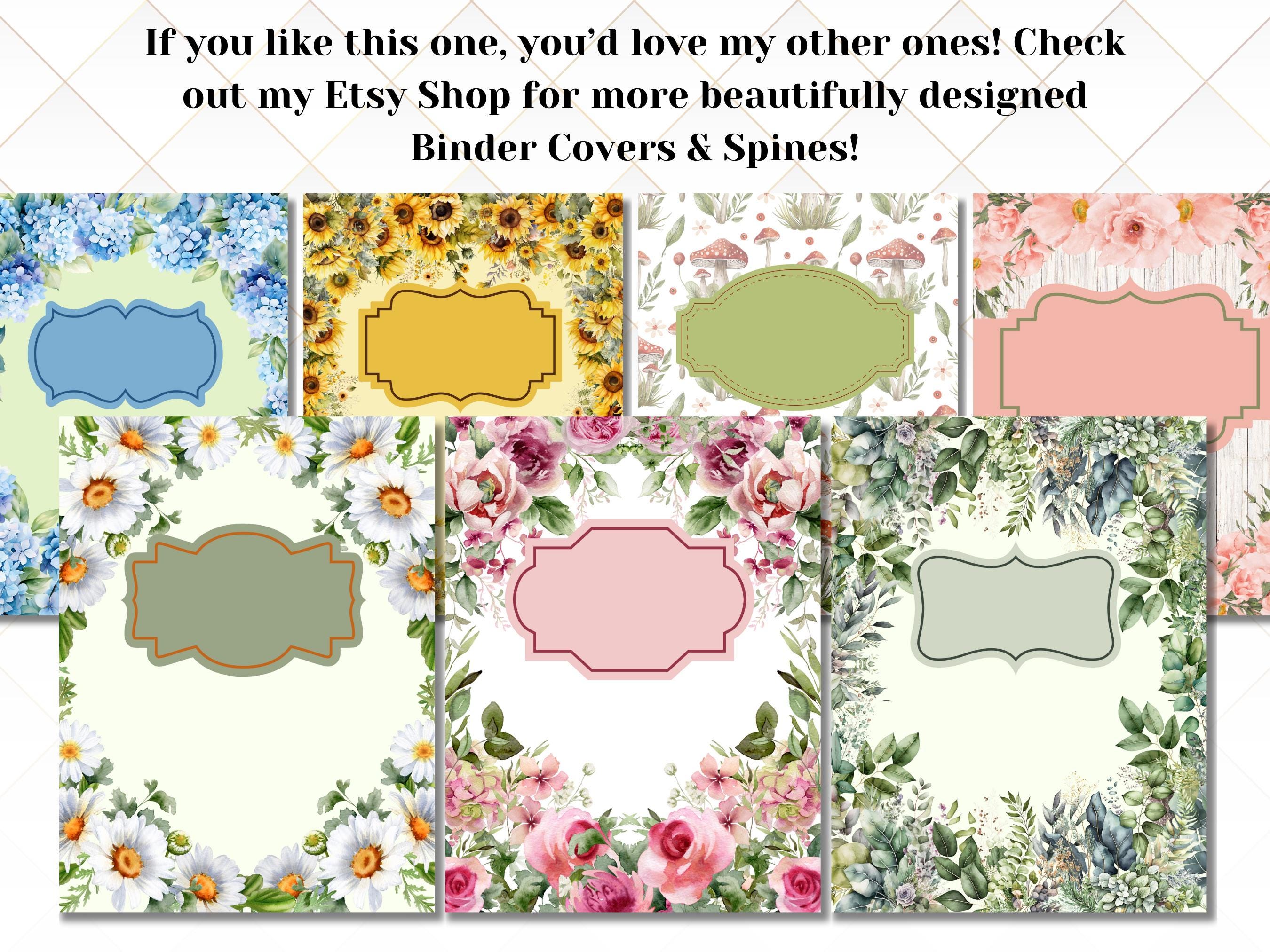 Printable Floral Binder Cover and Spines: Customizable DIY Organization ...