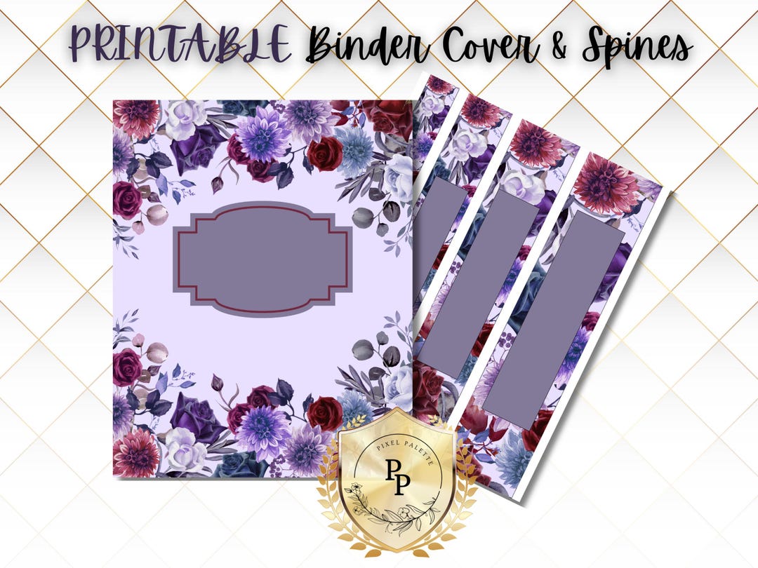 Printable Floral Binder Cover and Spines: Customizable DIY Organization ...
