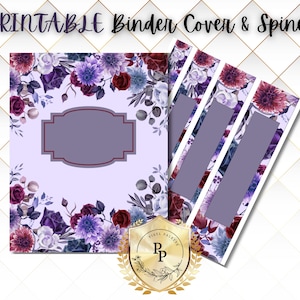 Printable Floral Binder Cover and Spines: Customizable DIY Organization ...