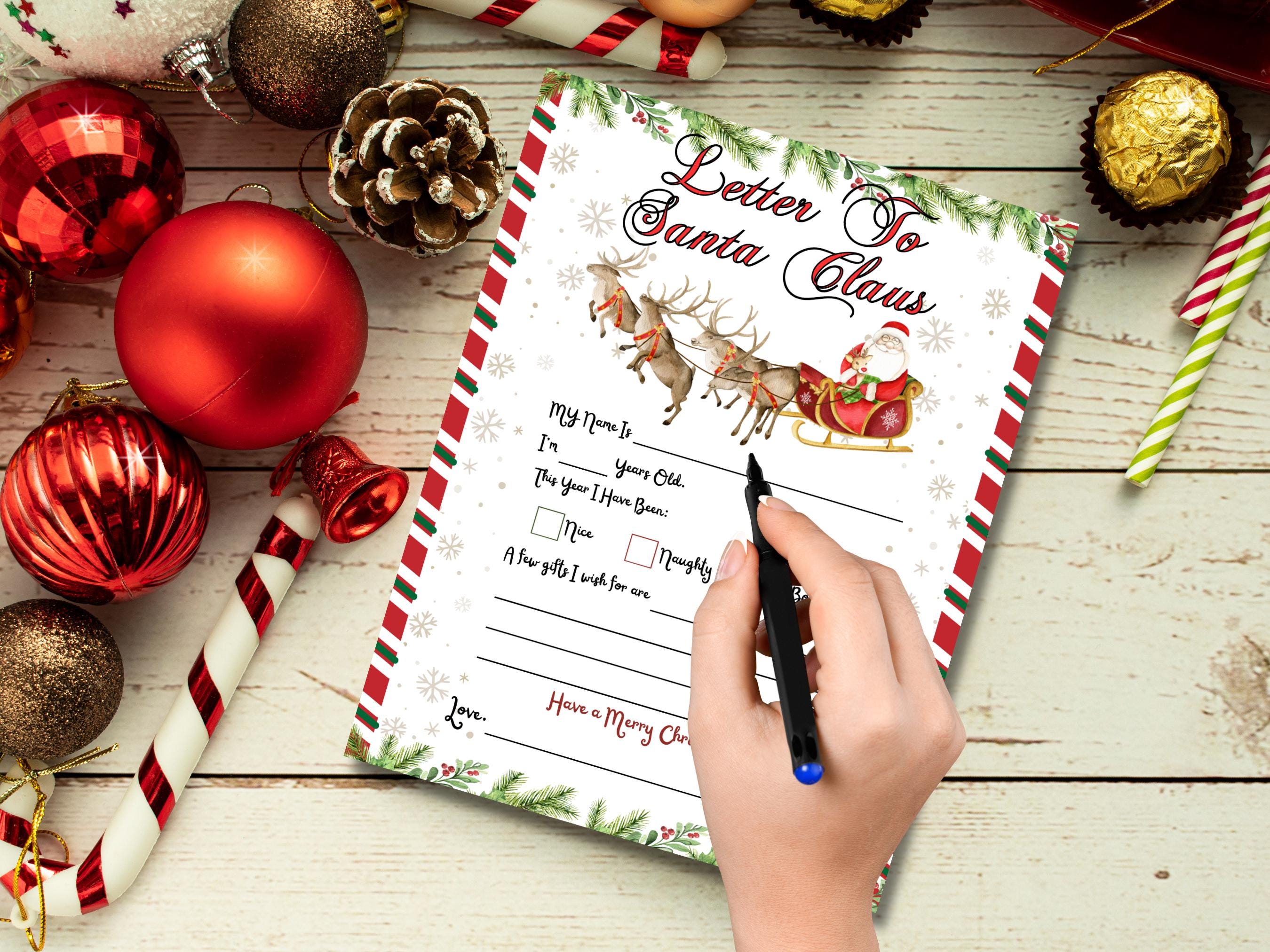 Letter to Santa, Printable Letter Template, Kids Santa Letter, Instant ...