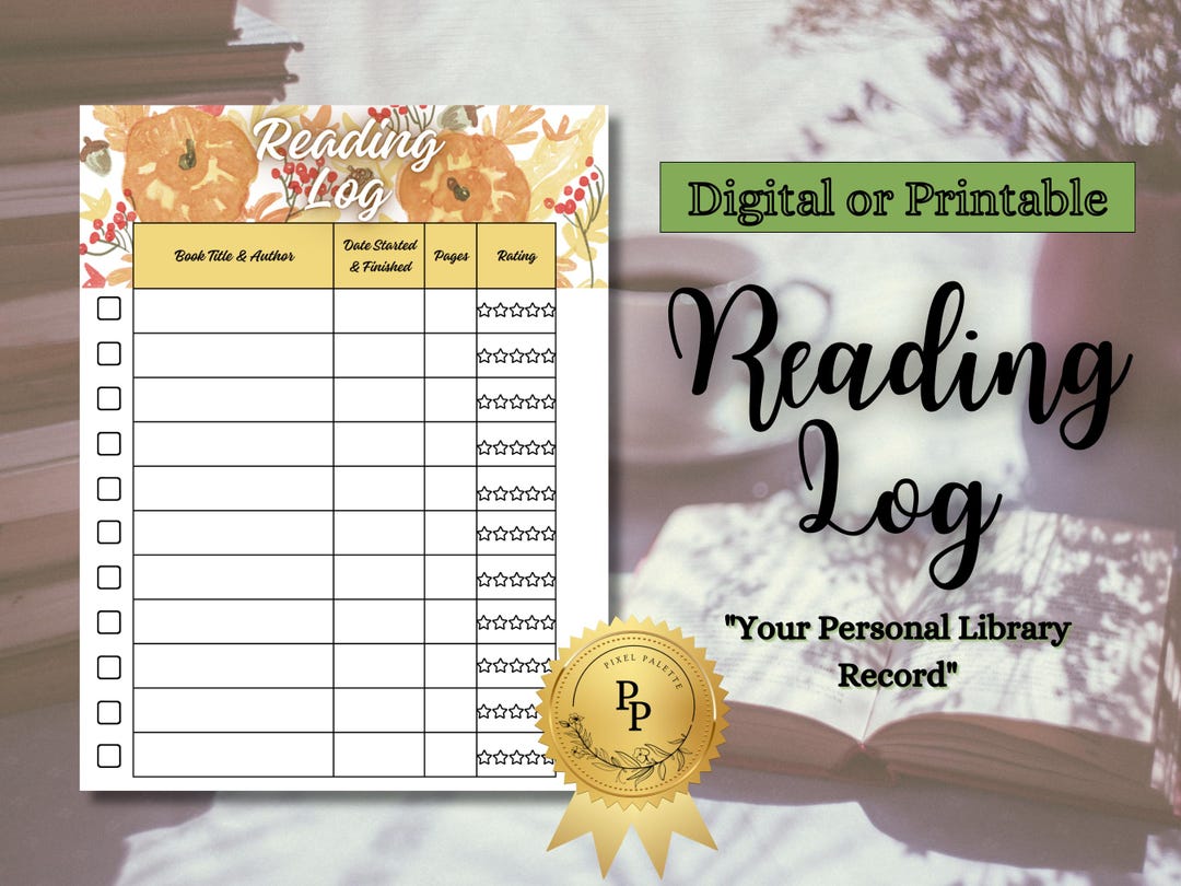 Printable Reading Log | Pumpkin-themed Book Tracker, Reading Journal ...