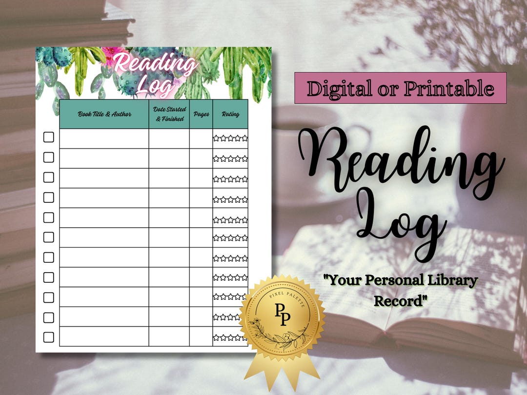 Printable Reading Log | Cactus-themed Book Tracker, Reading Journal ...
