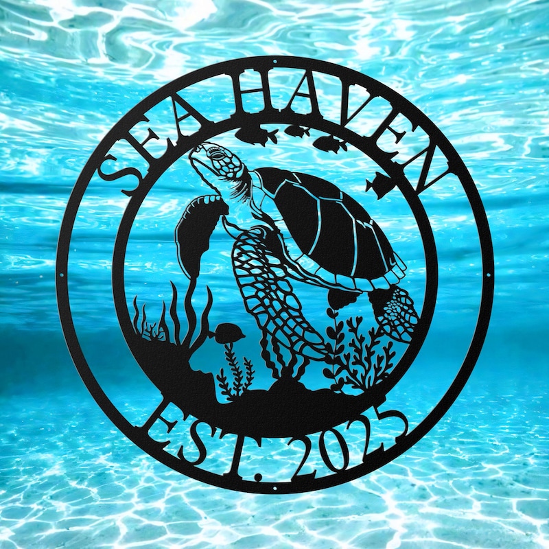 Sea Turtle Sign for Home - Etsy