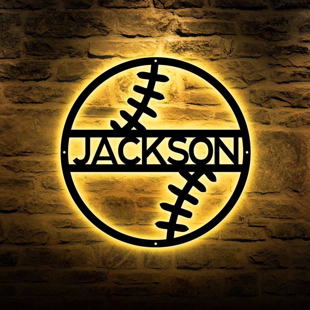 Custom Softball Metal Name Sign, Personalized Softball Wall Art, Girls ...