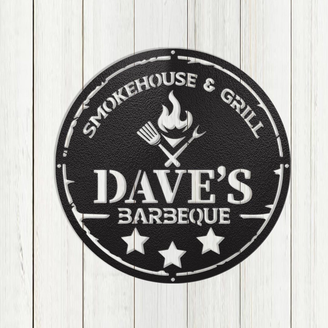 Personalized Barbecue Metal Sign, Grill Sign, Barbecue Sign for Outdoor ...