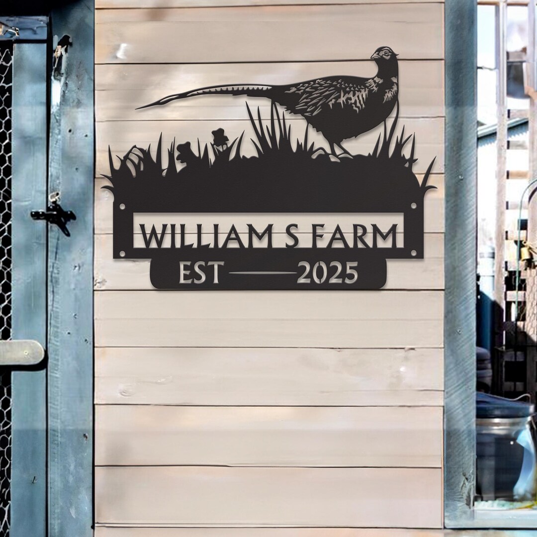 Personalized Pheasant Metal Sign, Custom Pheasant Hunting Name Sign ...