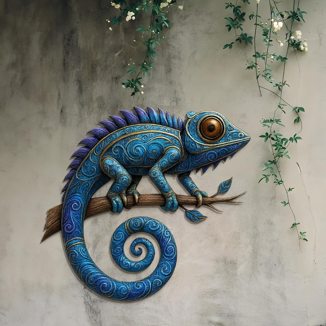 Metal Lizard Wall Art, Colorful Lizard, Lizard Wall Hanging, Metal ...