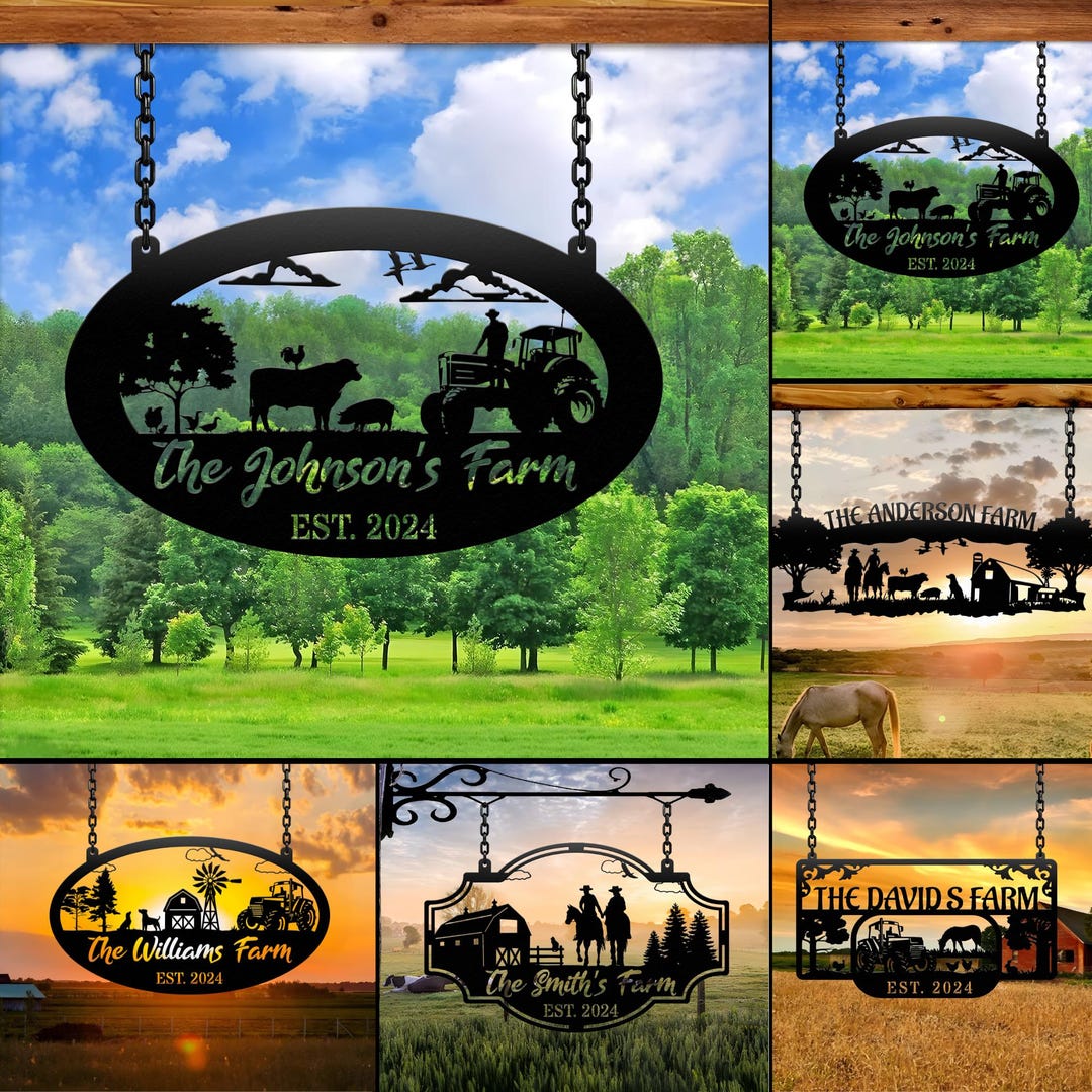 Personalized Your Metal Farm Sign, Farmhouse Metal Sign, Custom Ranch ...