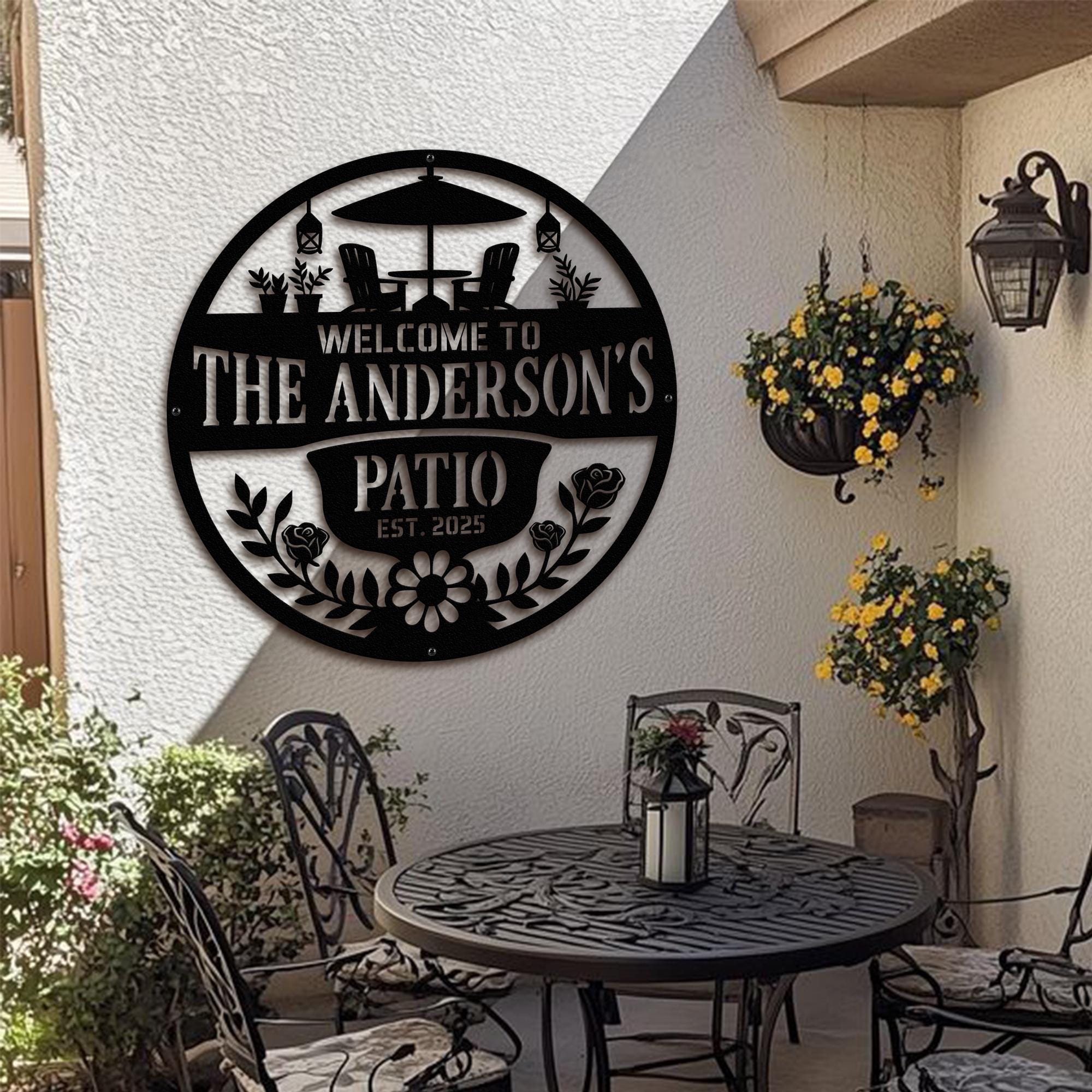 Personalized Metal Patio Sign, Custom Metal Backyard Sign, Outdoor ...