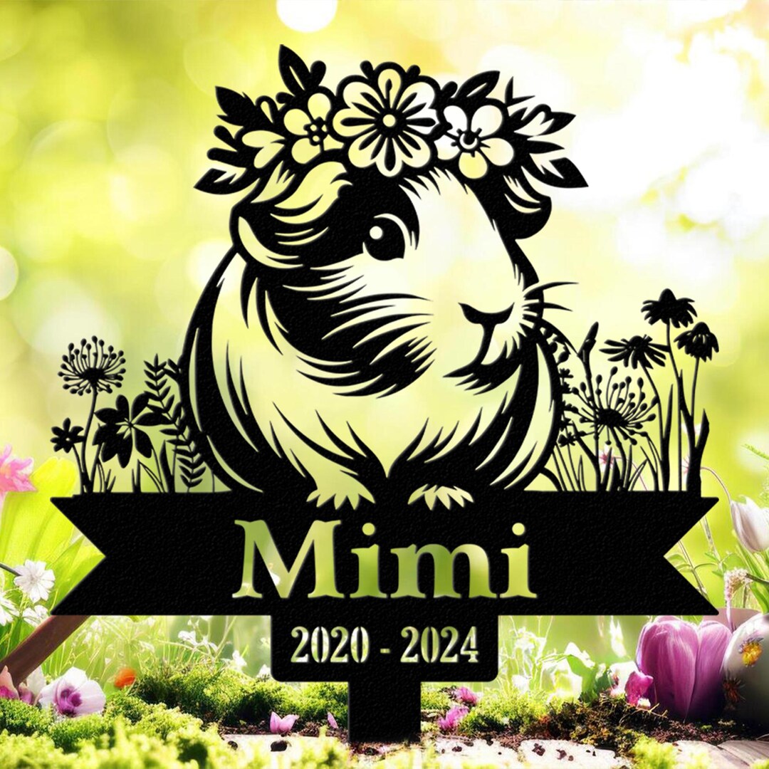 Custom Guinea Pig Memorial Metal Sign With Stake, Guinea Pig Loss ...
