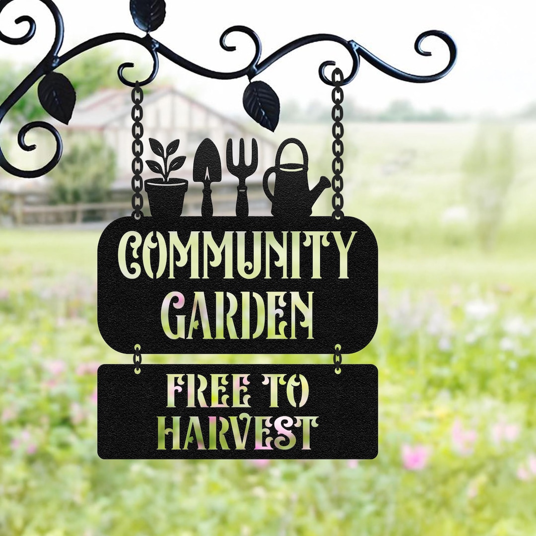 Custom Garden Metal Sign, Fresh Produce Hanging Sign, Personalized ...