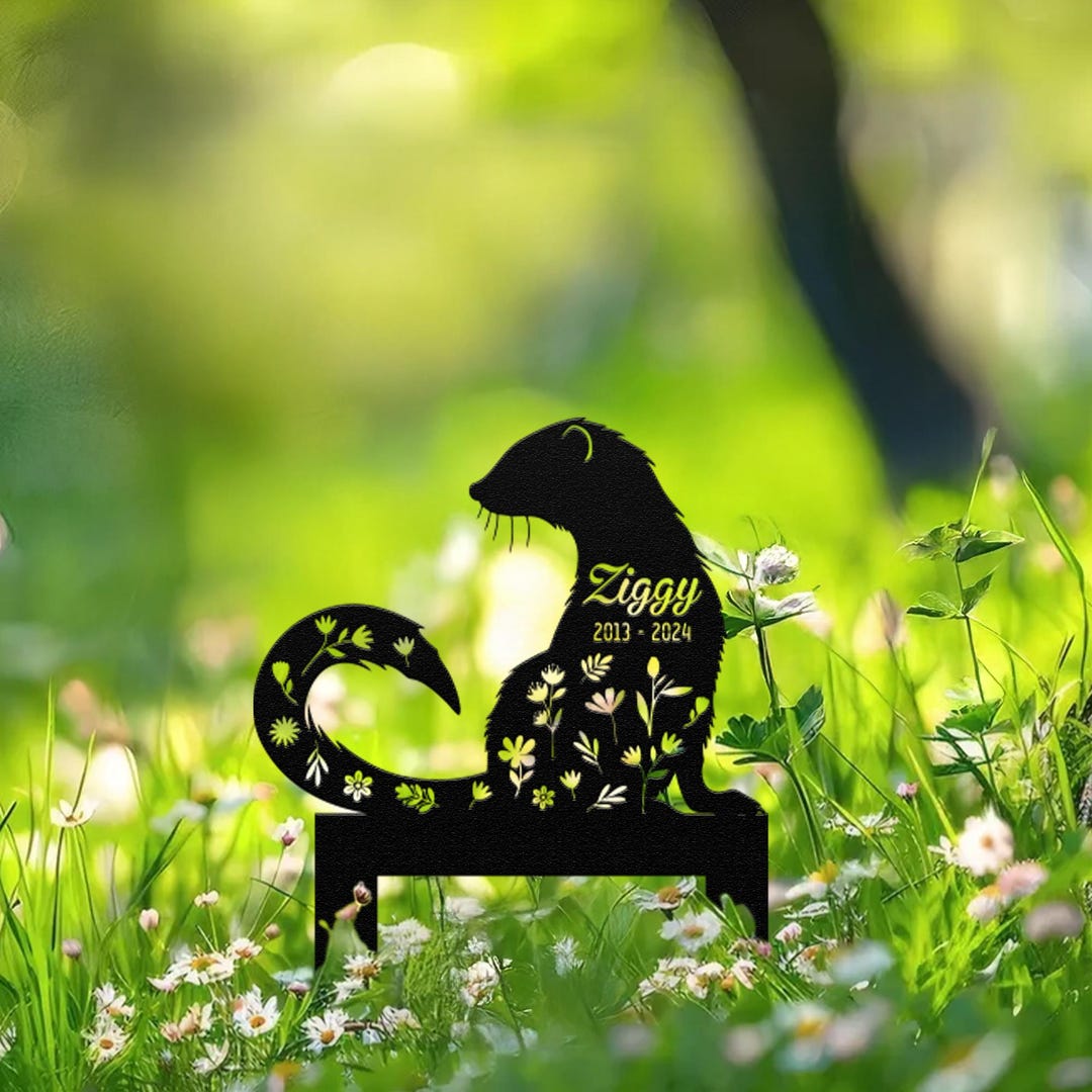 Custom Ferret Memorial Stake, Personalized Ferret Grave Marker, Garden ...