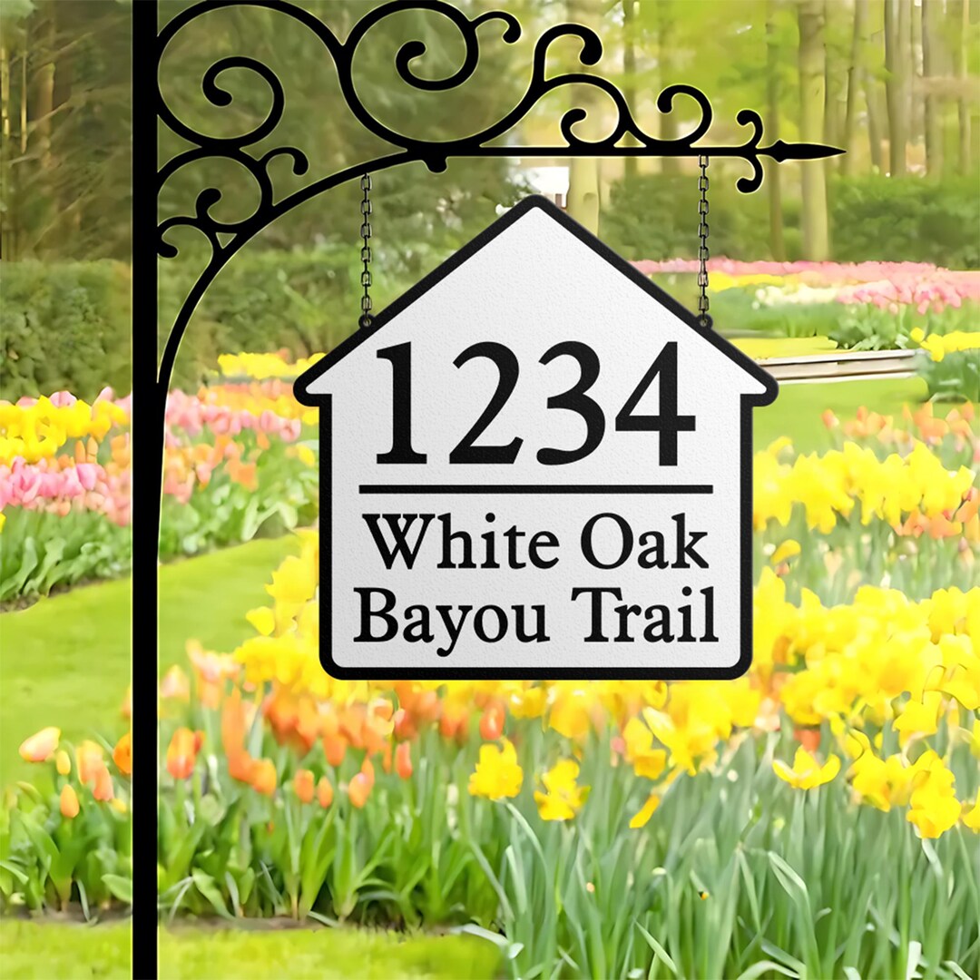 House Address Metal Sign, Street Name Wall Art, Custom Vintage Address ...