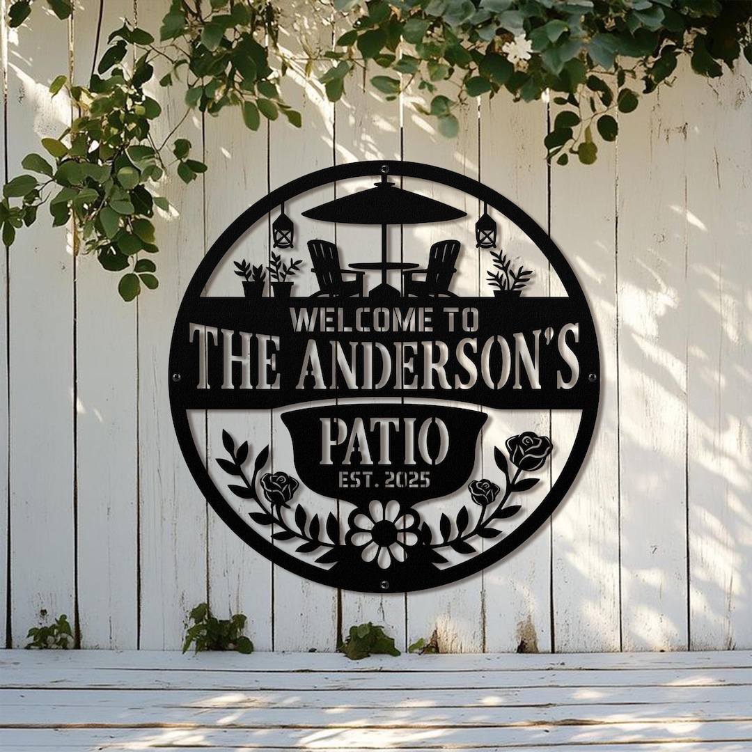 Personalized Metal Patio Sign, Custom Metal Backyard Sign, Outdoor ...