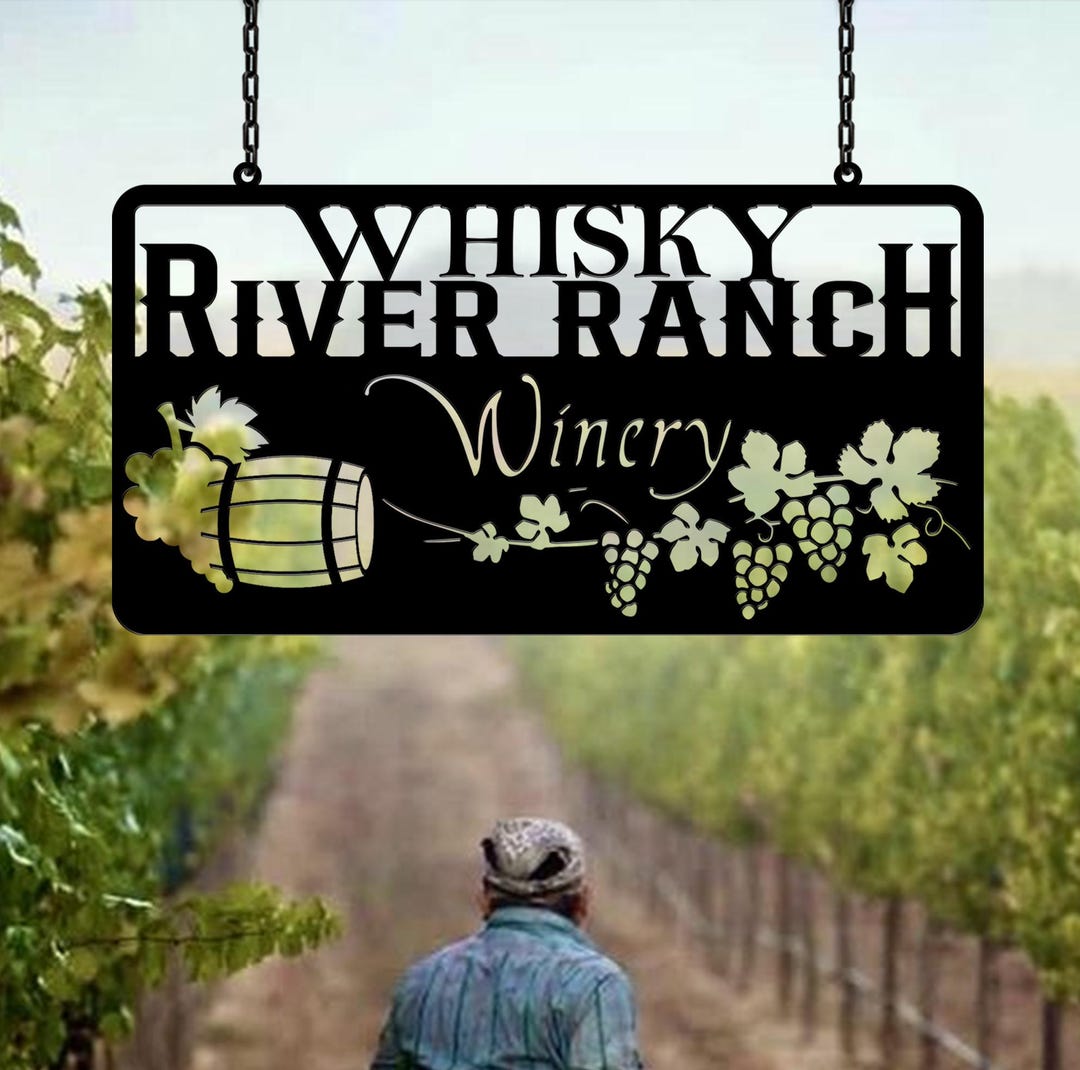 Custom Grape Metal Sign, Wine Grapes Vineyard Hanging Plaque ...