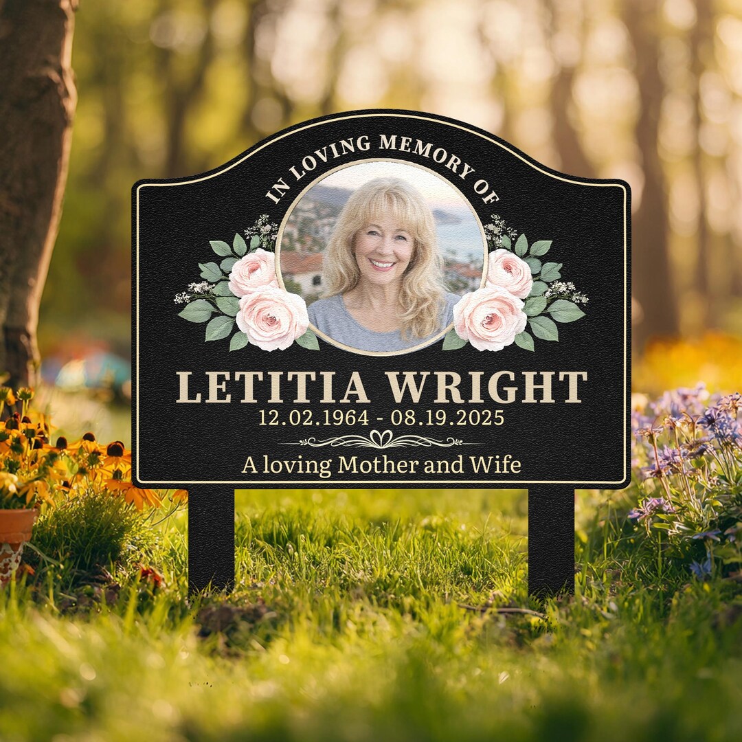 Custom in Loving Memory Memorial Sign, Personalized Garden Headstone ...