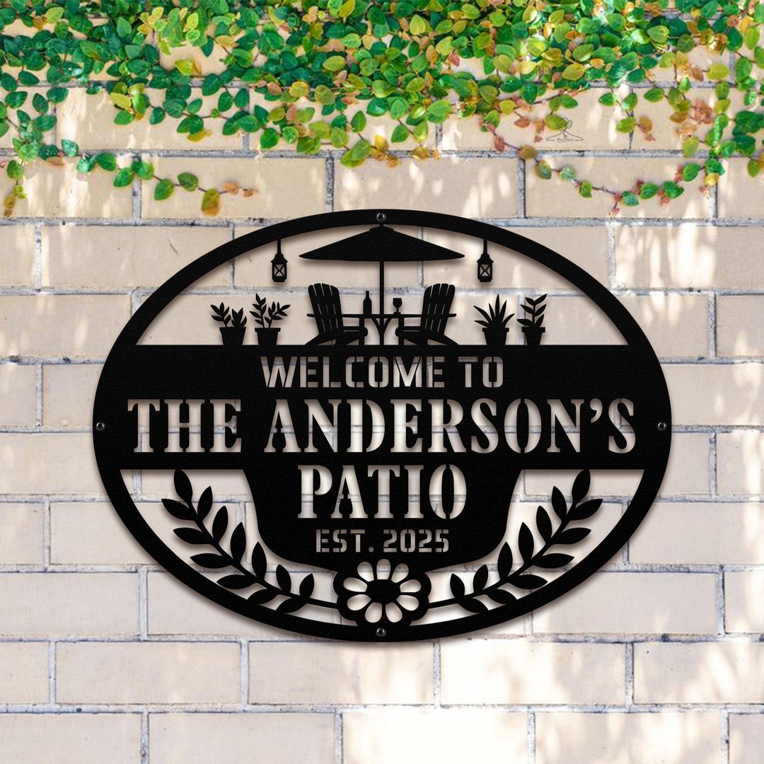 Personalized Metal Patio Sign, Custom Metal Backyard Sign, Outdoor ...