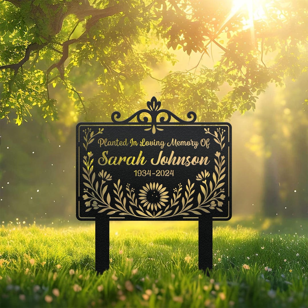 Custom Memorial Tree Marker, Metal Tree Stake, Tree Garden Sign, Loss ...