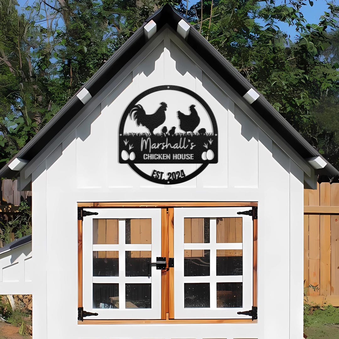 Custom Chicken Coop Metal Signs, Personalized Chicken Farm Sign, Family ...