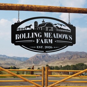 Custom Farm Metal Sign With Name and Est Date, Personalized Ranch Gate ...