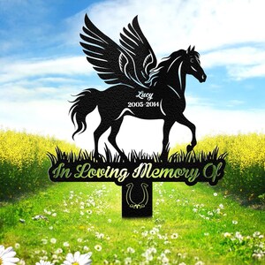 Personalized Horse Memorial Metal Stake, Horse Loss Sympathy Sign ...
