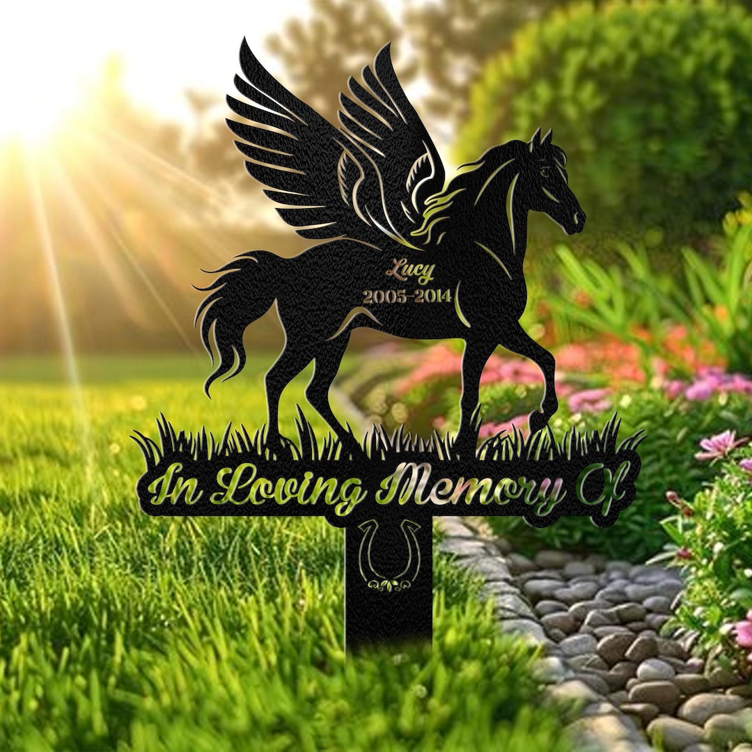Personalized Horse Memorial Metal Stake, Horse Loss Sympathy Sign ...