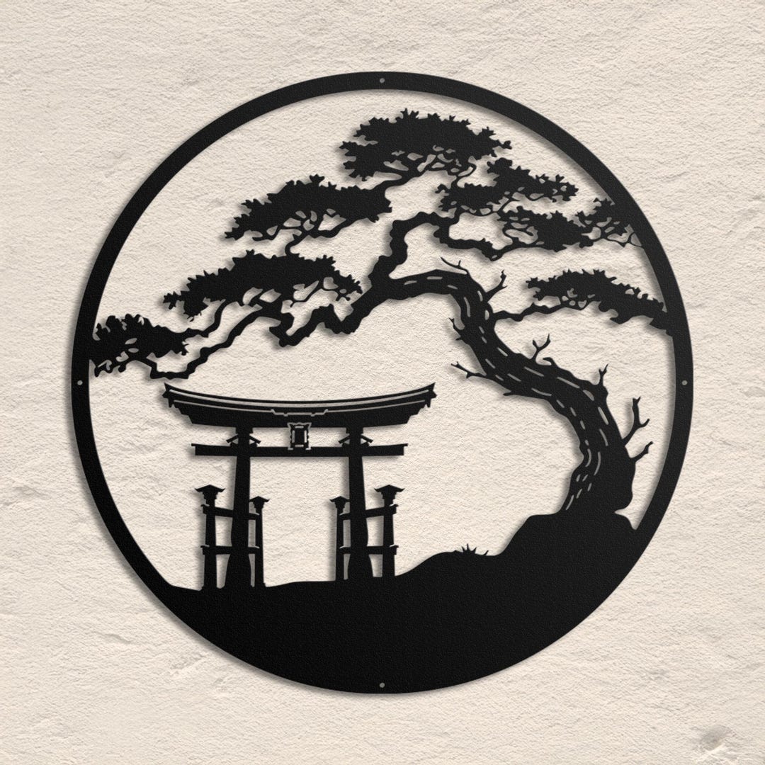 Japanese Metal Art, Torii Gate Metal Wall Sign, Tori Gate Metal Sign ...