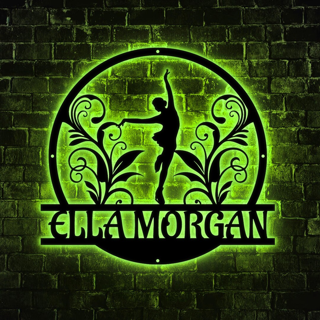 Custom Girl Figure Skating Metal Sign Led Light, Personalized Figure ...