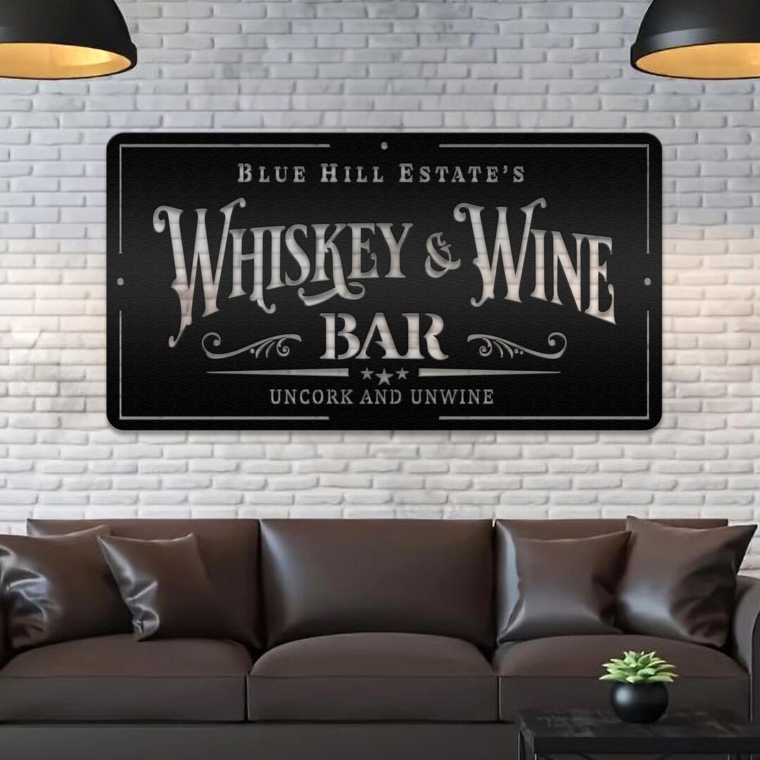 Custom Wine Bar Sign, Home Kitchen Decor, Personalized Wine Bar Sign ...