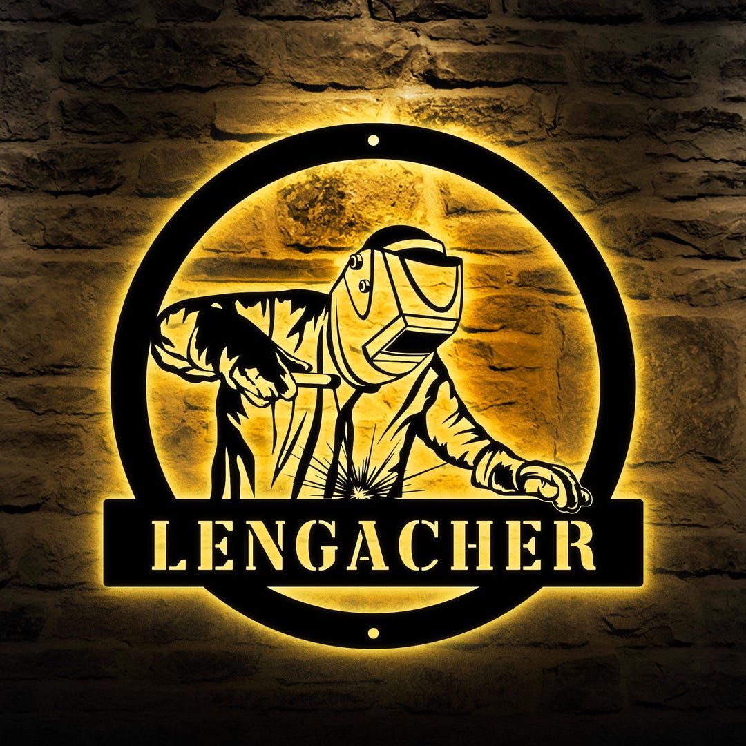 Construction Welder Metal Sign, Welding Name Sign,gift for Welder ...
