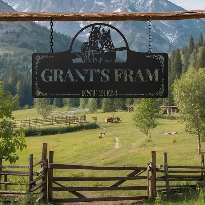 Personalized Metal Farm Sign, Metal Gates Sign, Farm Gate Sign, Farm ...