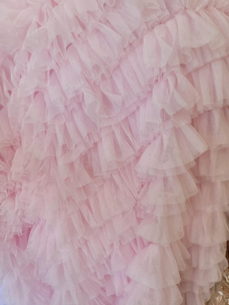 Pink Ruffle Lace Fabric, Bridal Gown Material, Sold by the Yard - Etsy