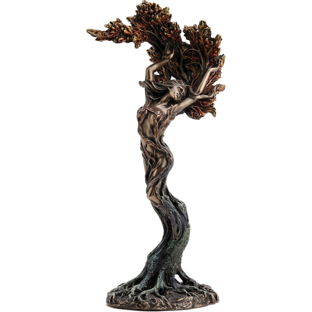 Dryad Statue: Cold Cast Bronze Tree Spirit Goddess - Forest Mythology ...