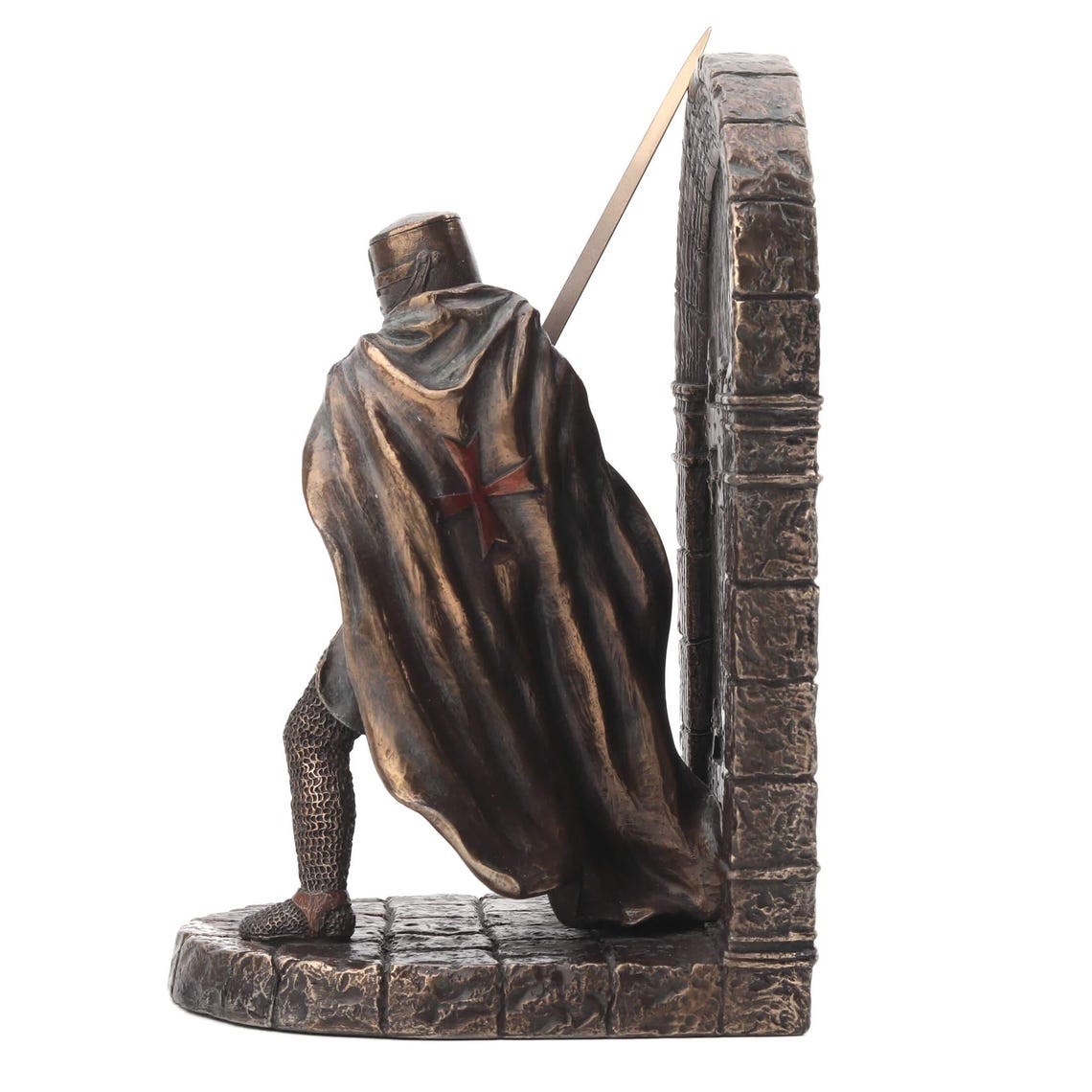Templar Knight Statue – Cold Cast Bronze Medieval Crusader Figurine ...