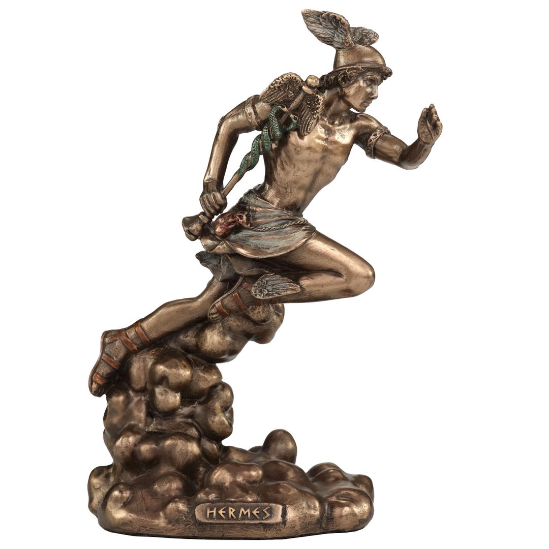 Hermes Statue – Cold Cast Bronze Greek God Figurine - Etsy