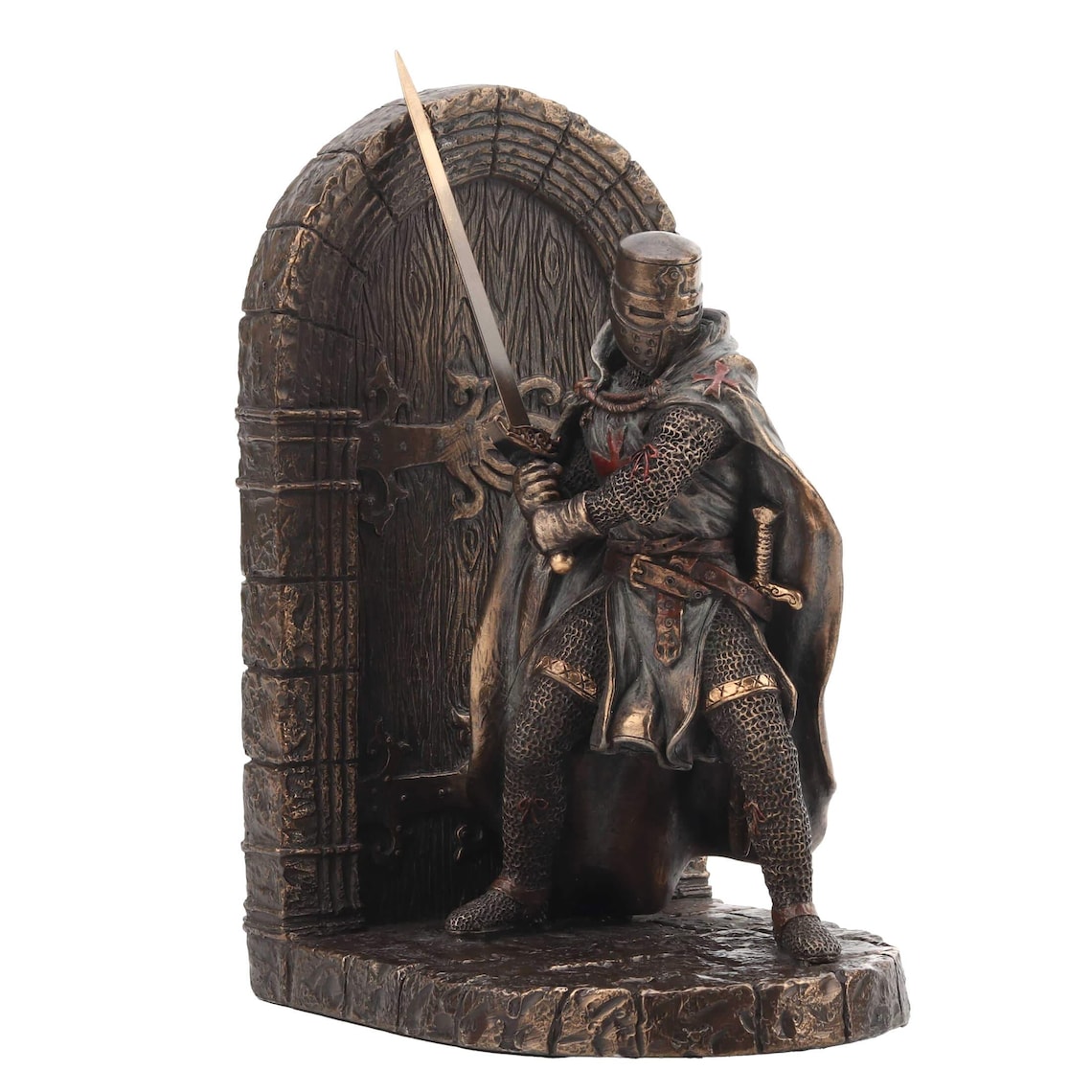 Templar Knight Statue – Cold Cast Bronze Medieval Crusader Figurine ...