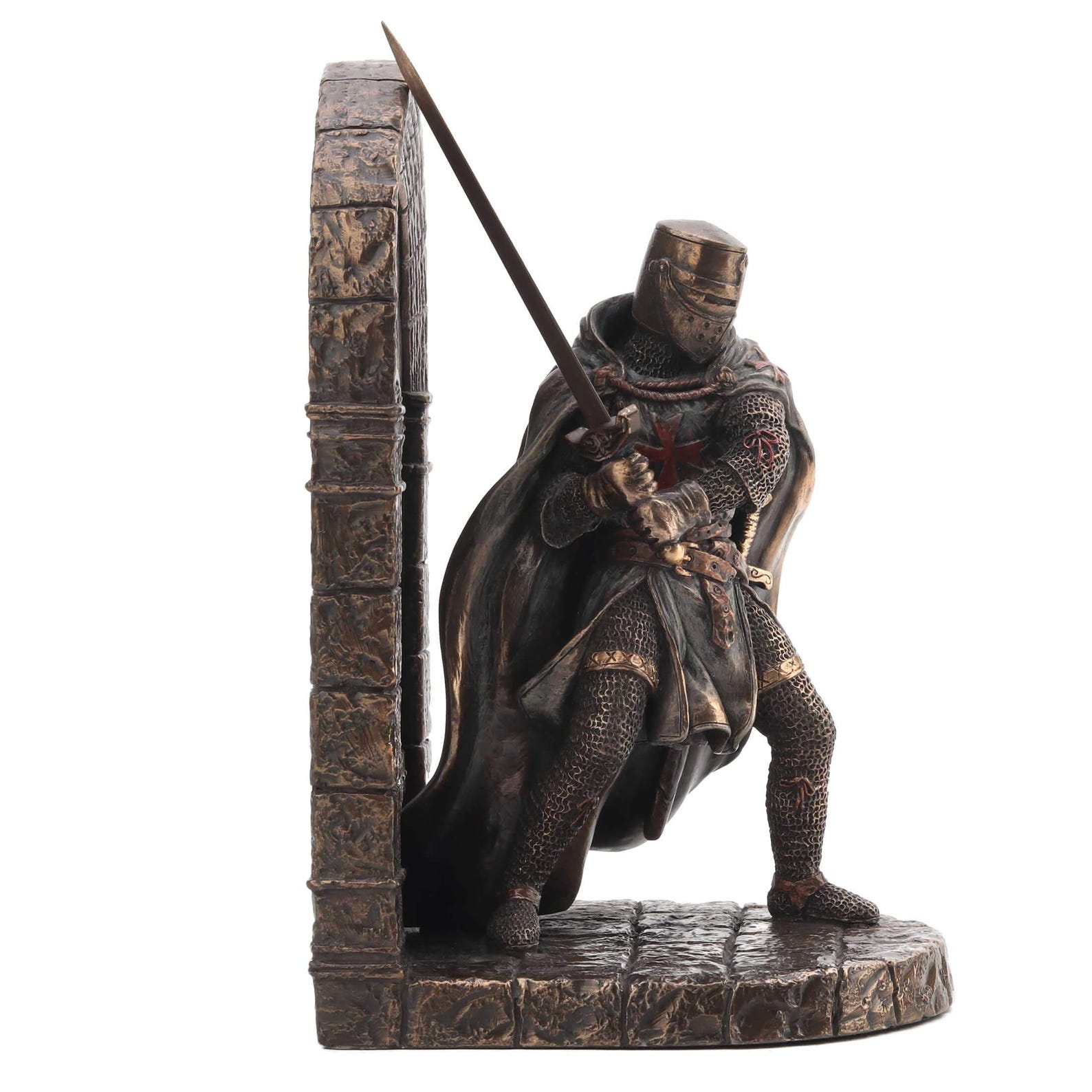 Templar Knight Statue – Cold Cast Bronze Medieval Crusader Figurine ...