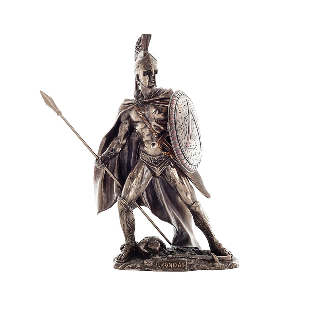 Leonidas Spartan Warrior Statue – 33x22cm Cold Cast Bronze Greek Hero ...