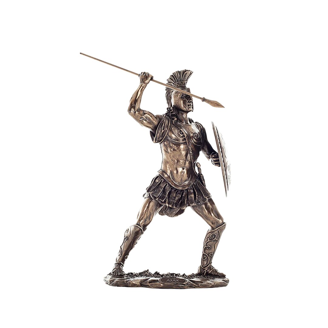 Ajax Greek Warrior Statue – 27x16cm Cold Cast Bronze Hero of Troy Decor ...