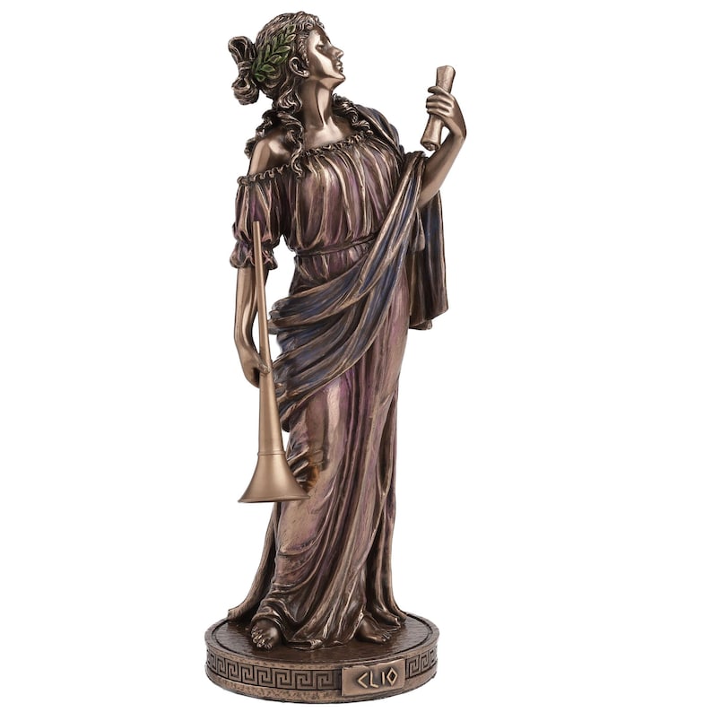 Clio Muse of History Statue – 23cm Cold Cast Bronze Greek Mythology ...