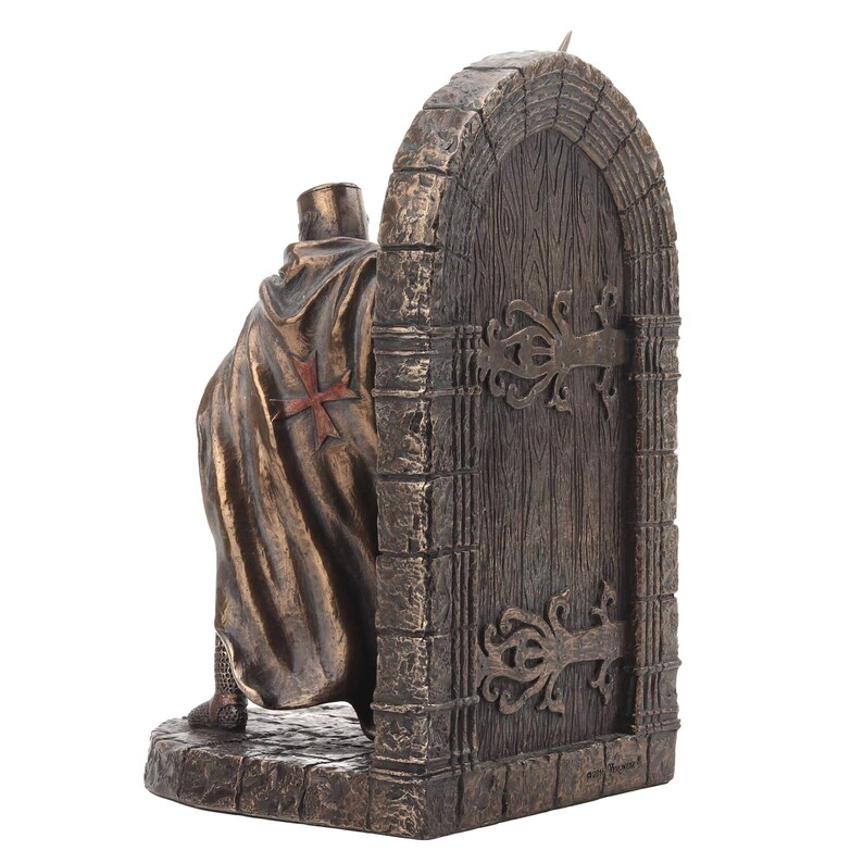 Templar Knight Statue – Cold Cast Bronze Medieval Crusader Figurine ...