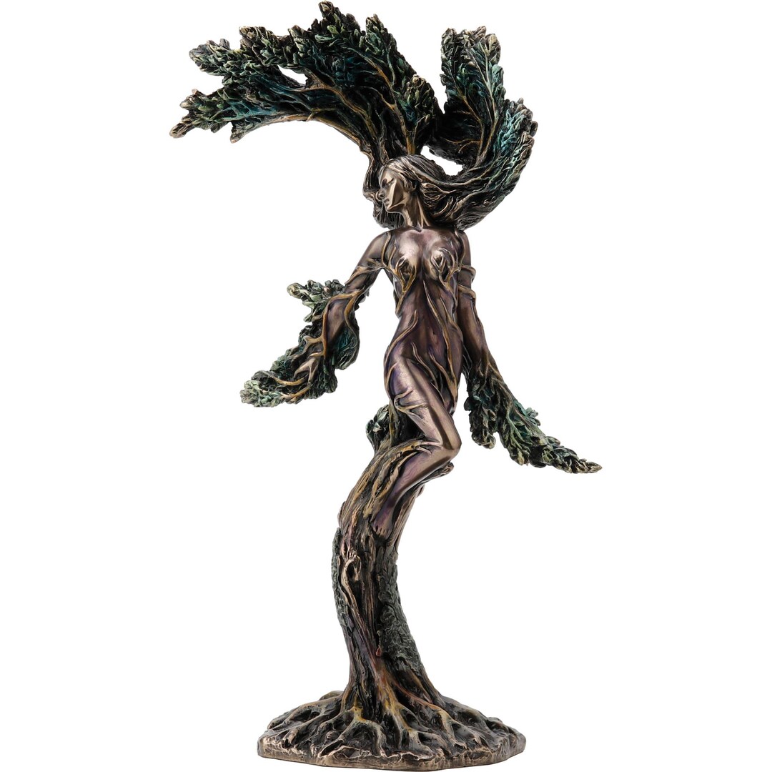 Dryad Tree Spirit Statue: Cold Cast Bronze Forest Nymph Decor - Etsy